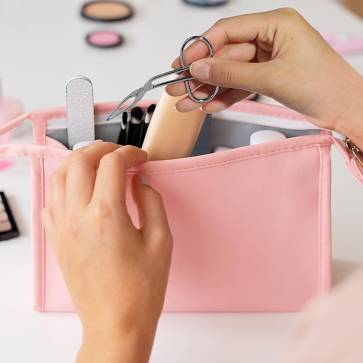 4 Pieces Curved Eyebrow Tweezer Stainless Steel Scissors Handle Tweezer Clip Facial Hair Plucker Eyebrow Remover Brow Shape Grooming Tools by NUOMI for Men and Women, Portable, Silvery