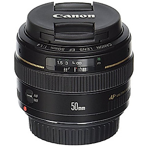 Canon EF 50mm f/1.4 USM Standard & Medium Telephoto Lens for Canon SLR Cameras - Fixed (Renewed)