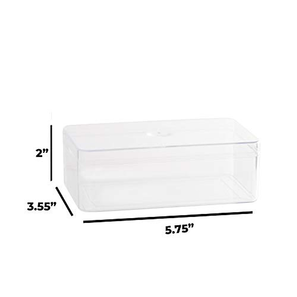 Hammont Clear Acrylic Boxes - 8 Pack - 5.75"x3.55"x2" - Small with Round Edges Lucite Boxes for Gifts, Weddings, Party Favors, Treats, Candies & Accessories, Plastic Storage Boxes