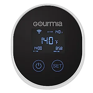 Gourmia GSV150 WiFi Sous Vide Cooker Immersion Pod - 3rd Generation - Powerful & Accurate - App Controlled -1200W - Black - ETL Listed - Free Recipe Book