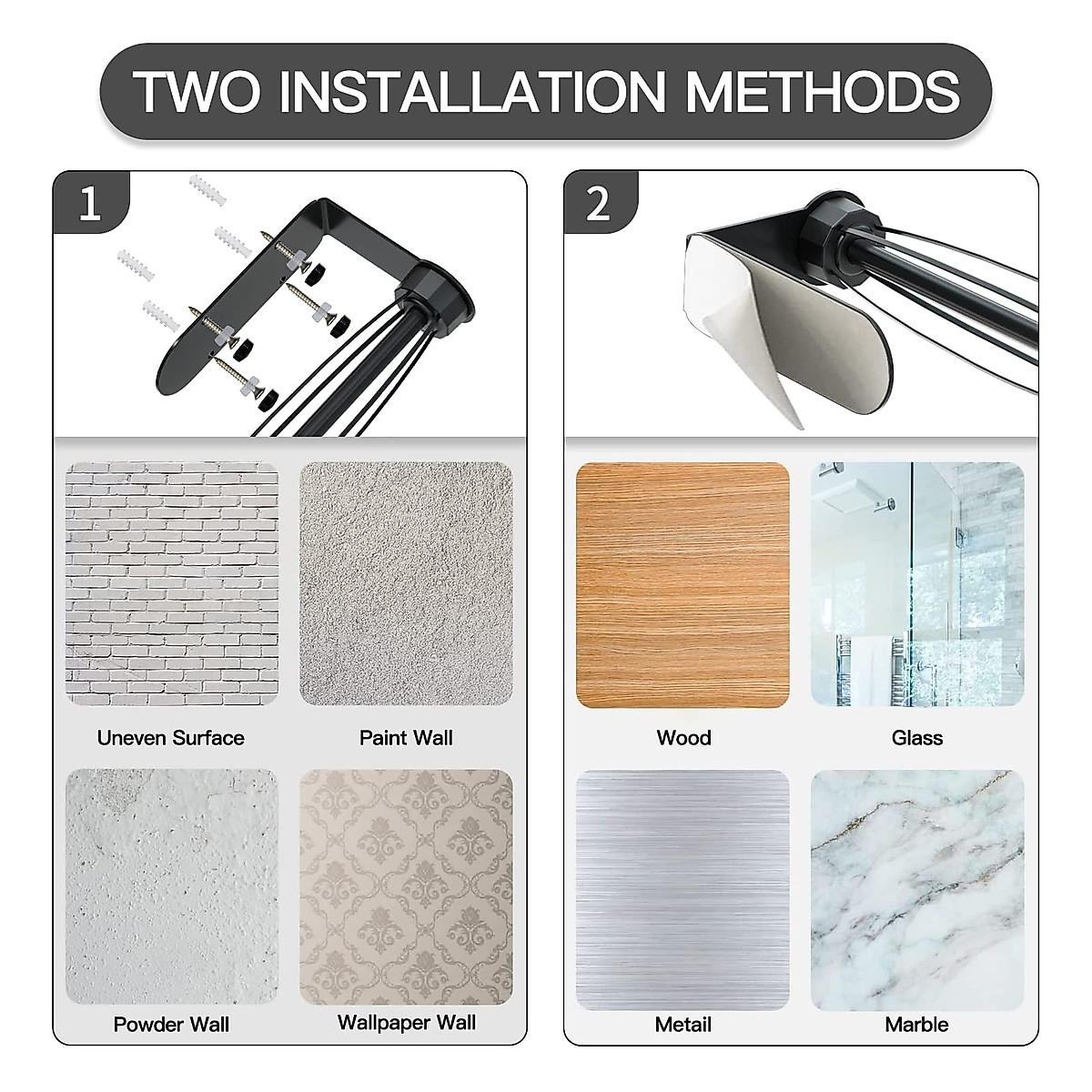 CYY Paper Towel Holder, Single Hand Operable Paper Towel Holder Under Cabinet with Damping Effect Adhesive Wall Mount Paper Towel Holder for Bathroom Kitchen Black