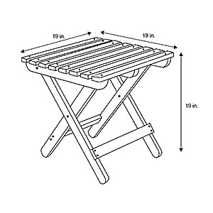 Shine Company 4109N Adirondack Square Outdoor Folding Side Table – Natural