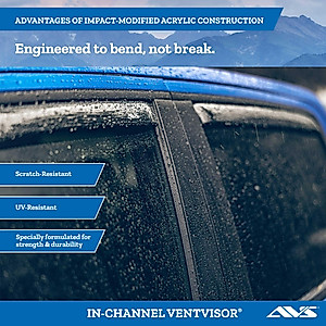 Auto Ventshade [AVS] In-Channel Ventvisor / Rain Guards | Smoke Color, 4 pc | 194319 | Fits 2005 - 2009 Chevrolet Equinox/Pontiac Torrent