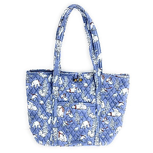 Vera Bradley "Vera Tote Beary Merry Cool Blue Handbag Womans Bag