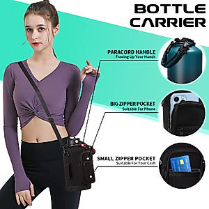 40 oz Flask Water Bottles with 64oz Water Jug - Stainless Steel Water Bottle with Straw, Paracord Handle & Strap, Double Wall Insulated Thermo Water Bottle that Keep Cold for 48H Hot for 24H