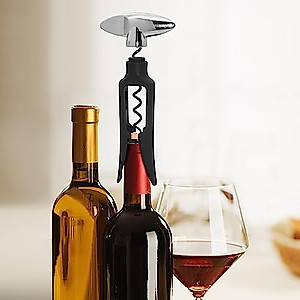 OGGI Wine Bottle Opener, Self Pulling Corkscrew - Self-Centering Non-Stick Wine Opener Cork Screwer, Effortless Wine Corker - Black 8.5"