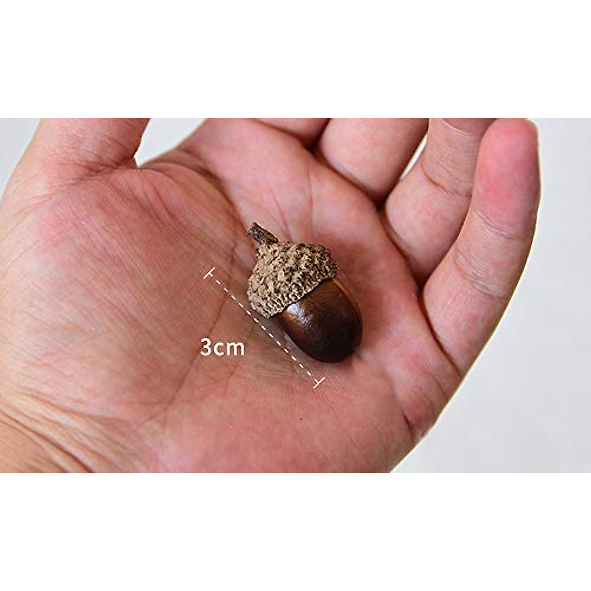 KISEER 100 Pcs Artificial Acorns Bulk Small Fake Lifelike Simulation Acorn with Natural Cap for Crafts, Wedding, Home Vase Filler Decor