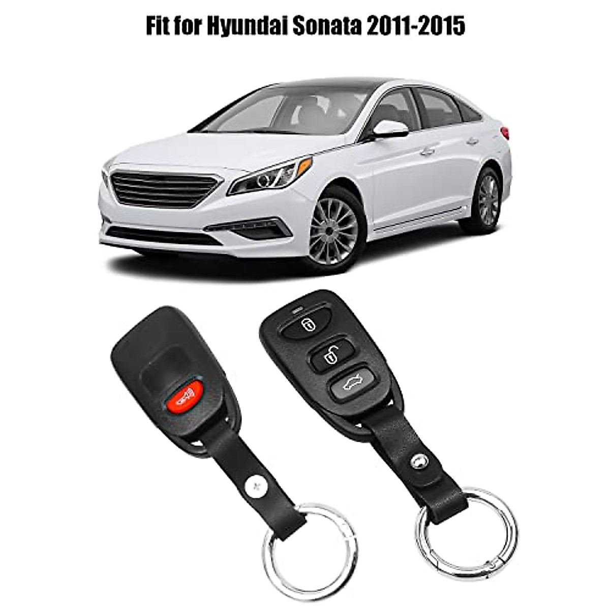 EMIHO Car Key Fob Fit for Hyundai Sonata 2011-2015, Keyless Entry Remote Replace 95430-3Q000 95430-3Q001, FCC ID：OSLOKA-950T, 2 Pack