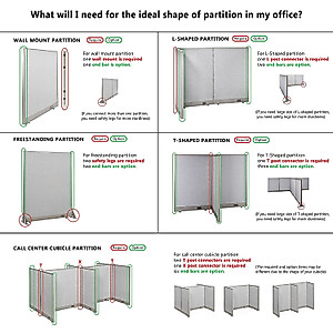 GOF Single Office Partition, Large Fabric Room Divider Panel, Custom Built Workstation 24" W x 72" H