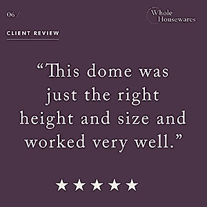 WHOLE HOUSEWARES | Decorative Clear Glass Dome | Cloche Glass Dome for DIY Snow Globes | Tabletop Centerpiece | Cloche Bell Jar Display Case | Black MDF Base, 5.7" D X 6.5" H