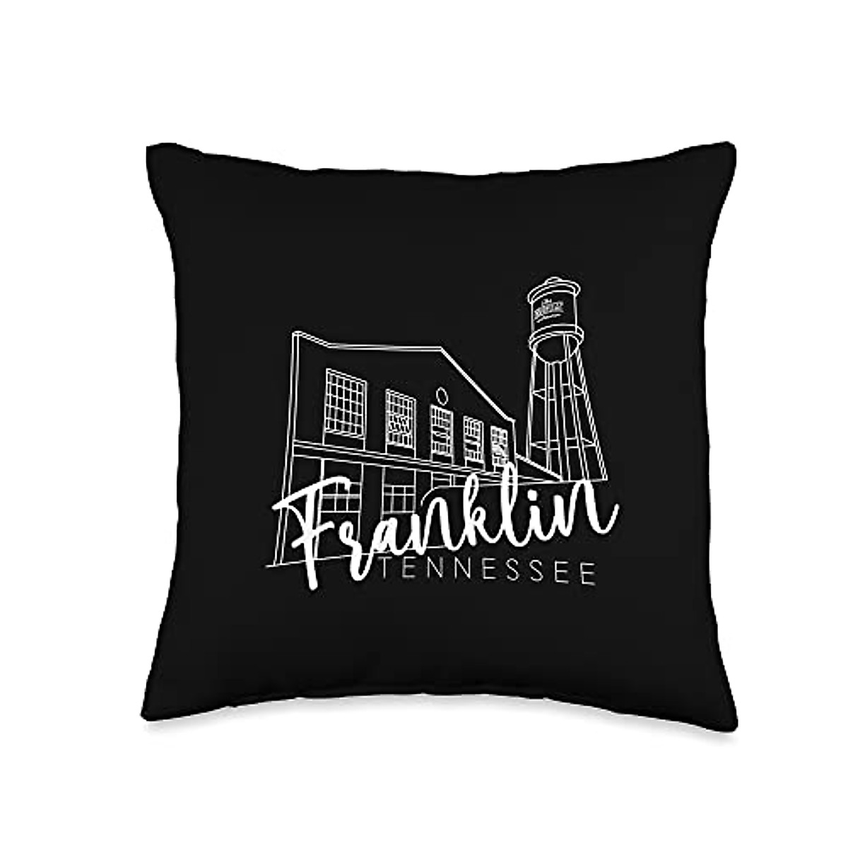 Cedar Rue Franklin Tennessee Landmark Historic Southern Small Town Throw Pillow, 16x16, Multicolor