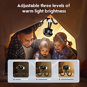 TOSTOG Stroller Fan with Light, Car Seat Fan Clip-on for Baby, Portable Bladeless Fan ​Mini Handheld Fan, 3-Speed Options USB Rechargeable Battery Operated Fan for Indoor&Outdoor