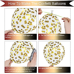 Red Black and Gold Balloons, 60Pcs 12 Inch Red Black Party Balloon with Confetti Balloons for Birthday Gender Reveal Wedding New Year Christmas Party Decoration