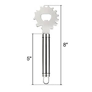 WishDirect Grill Scraper Stainless Steel Bristle-Free Grate Cleaner Tool with 5 inch Handle & Built-in Bottle Opener for BBQ Grills