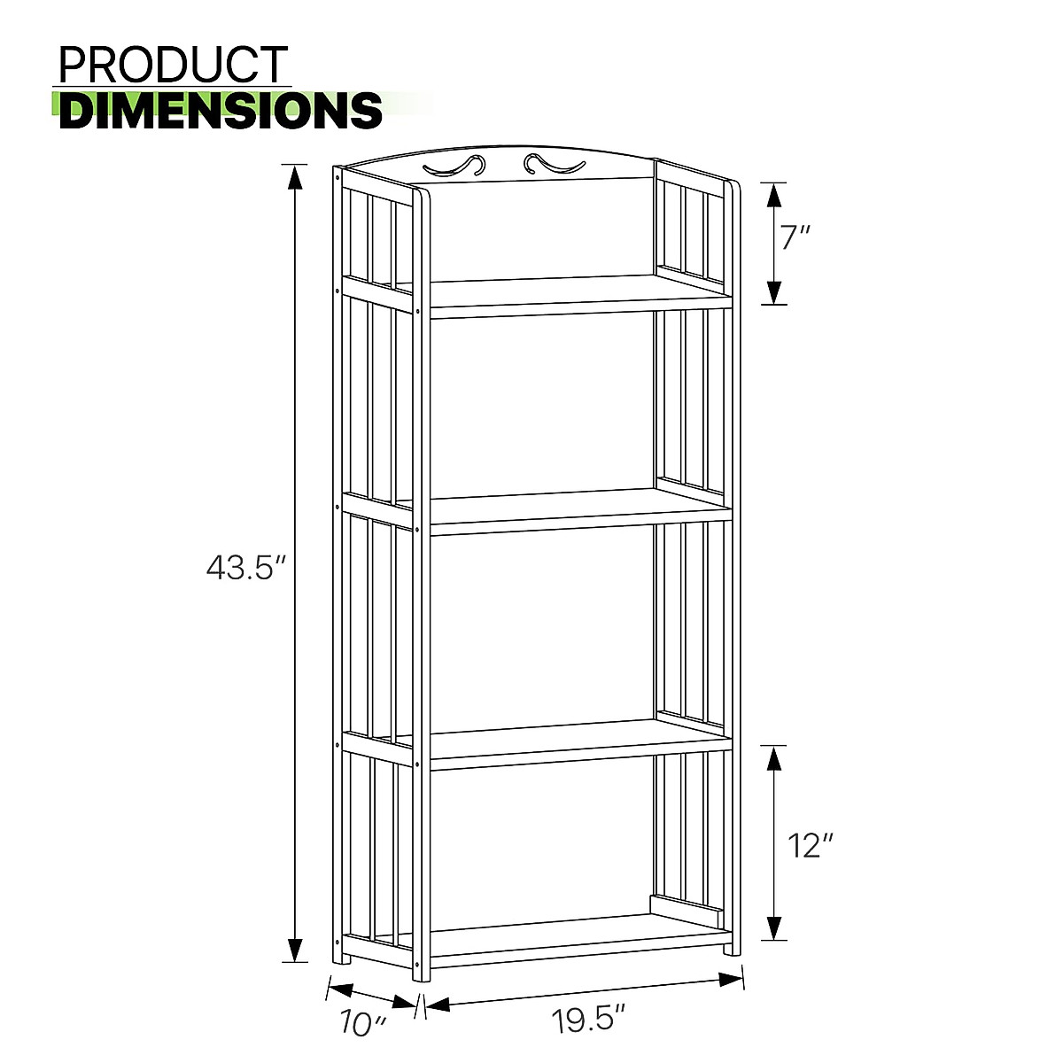 Magshion 4 Shelf Bamboo Bookshelf Freestanding Display Shelf, Tall Bookcase Rack Organize for Home Office Library Small Narrow Space (Natural, 19.7" L x 9.8" W x 43.7" H)