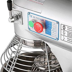 HayWHNKN Commercial Food Mixer Stand Mixer 11QT Dough Kneading Machine 3 Speeds Adjustable with 304 Stainless Steel Bowl, Dough Hooks, Whisk Beater 110V