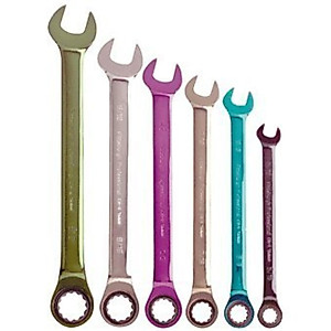 Pittsburgh 6 Piece SAE Ratcheting Color Combo Wrench Set