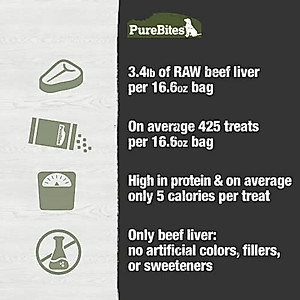 PureBites 1Pb470Bl Beef Liver For Dogs, 16.6Oz / 470G - Super Value Size