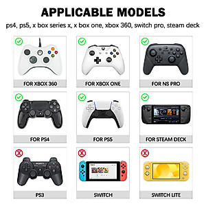 DLseego Cat & Evil Rabbit 4PCS Thumb Grips Caps for Xbox One PS5 PlayStation4 DualSense Switch Pro Wireless Controller Steam Deck, Soft Silicone Anti-Slip Button Cap Japanese Cartoon 3D Joystick Cover