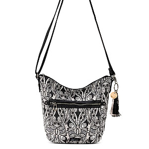 Sakroots Sequoia Small Crossbody, Black/White Soulful Desert