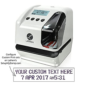 Lathem LT5000 Electronic Multi-Line Time, Date and Numbering Document Stamp, Can Be Wall Mounted (Screws Included) (LT5000) Clear, Gray 7.1" x 6.1" x 7"