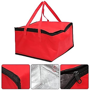 CALLARON 1pc Bag Heavy Duty Tote Coffee Chiller Cooler Take-Out Food Backpack Pizza Pizzazz Insulated Food Drink Carrier for Cake Container Non-Woven Fabric Meals Seafood