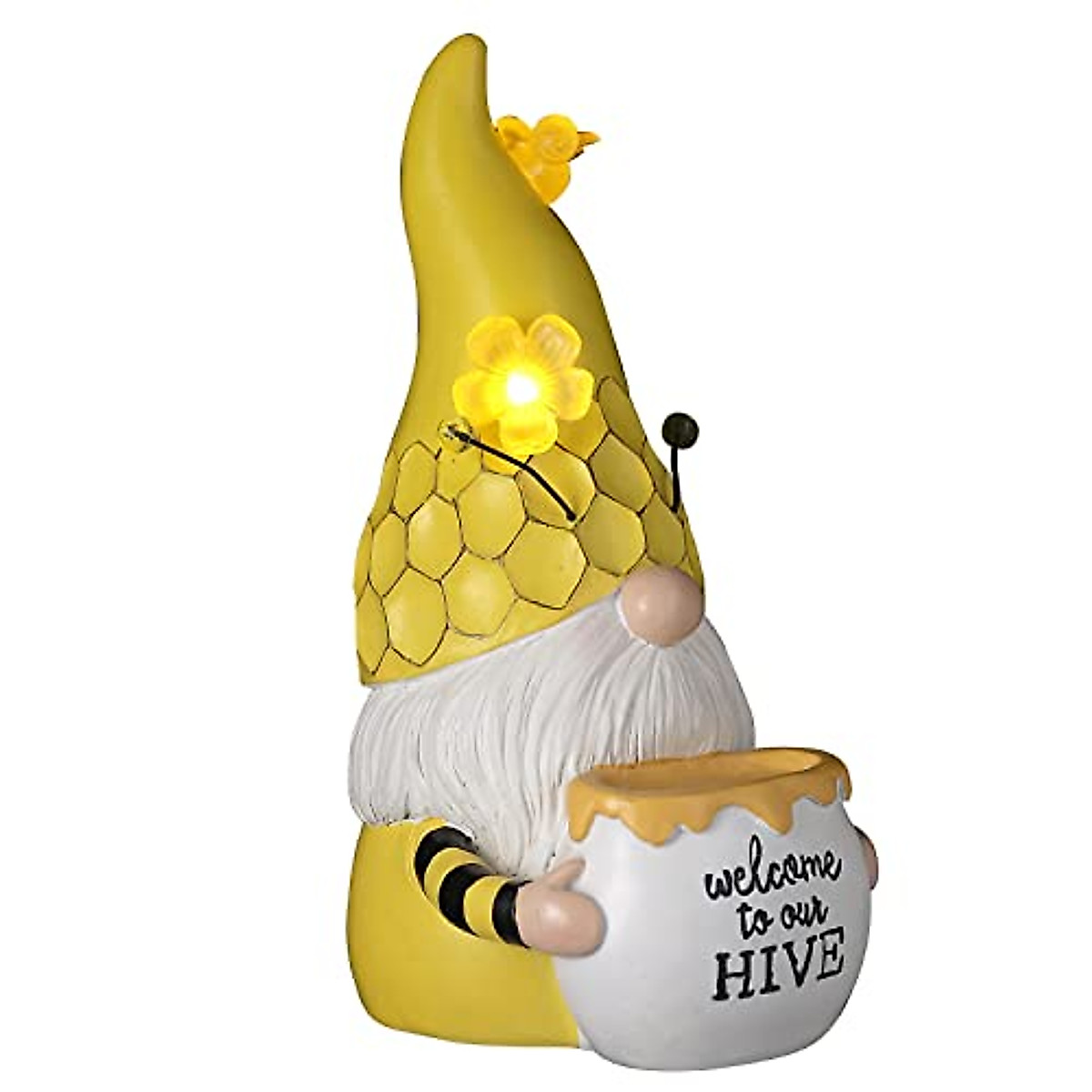 Newsparkle Garden Gnomes Decorations,Bee Garden Gnomes Outdoor for Yard,Garden Statues Beehive with Sunflower Solar Decor for Patio Yard Lawn Porch