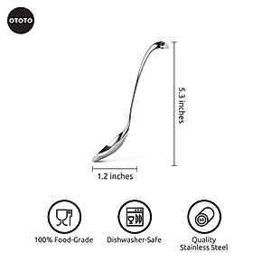 OTOTO Sweet Nessie Sugar Spoon - Stainless Steel Tea Spoon - 100% Food Grade & Dishwasher Safe - Perfect Spoon for Tea & Coffee