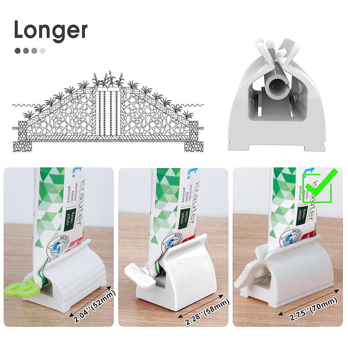 LAMY Toothpaste Squeezer, 3 PCS Tube Squeezer Bathroom and Kitchen Gadgets for Various Tube-Based Cosmetics and Sauces, Home and Apartment Essentials