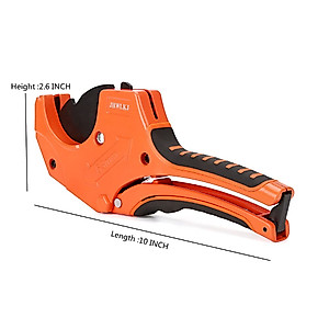 Ratchet Pvc Pipe Cutter, Cuts up to 2-1/2", PVC Cutter 2 Inch, Sk5 blade and aluminum alloy body, Cutting for PEX, PVC, and PPR Pipe, Etc,Ideal for Home Working and Plumbers