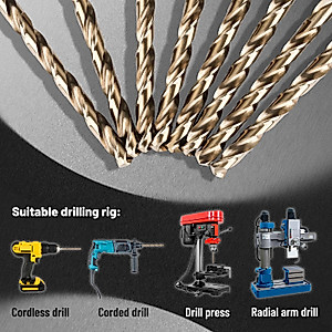 CaRoller Cobalt Drill Bit Set 29-Piece M35 Cobalt Steel Metal Drill Bits Durable Round Shank Drill Sets for Steel, Wood Plastic Sheet Metal – Includes Practical Cup-Type Holder