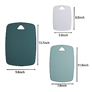 Cutting Boards for Kitchen,Plastic Cutting Board Set of 3, Thick Chopping Boards for Meat, Veggies, Fruits, with Easy Grip Handle,Dishwasher Safe (Green, 3Pcs)