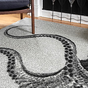 nuLOOM Adrienne Octopus Area Rug, 5x8, Grey