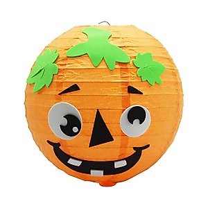 CCOOfhhc Halloween Decorations Hanging Paper Lanterns with LED Light Paper Lantern Halloween Party Indoor Outdoor Supplies Décor