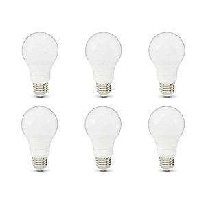 Amazon Basics - A19 LED Light Bulb, Soft White, 12W (Equivalent to 75W), Dimmable, 10,000 Hour Lifetime, 6-Pack