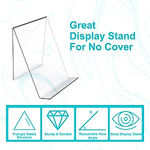 Boloyo Acrylic Book Stand Without Ledge ,6 Inch 6PC Clear Acrylic Display Easel Transparent Display Stand Holder Tablet Holder for Displaying Pictures,Books,Artworks, CDs