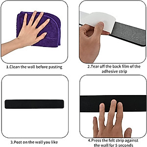 Vuzvuv 8Pcs Black White Grey Felt Pin Board Bar Strips with 35 Pushpins, Self-Adhesive Lightweight Bulletin Board Bar Strips No Damage for Wall,for Paste Notes, Photos, Schedules, Announcements.