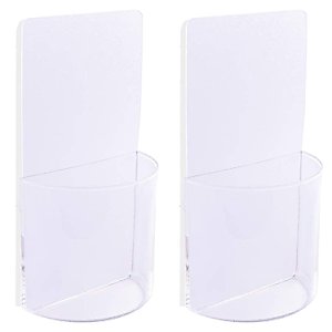 ZC GEL Remote Control Holder Wall Mount Damage-Free 2 pack, Clear Adhesive Remote Holder For Bed Sturdy Storage Box To Hold Remotes Eyeglasses Pen Key For RV,Bedroom,office
