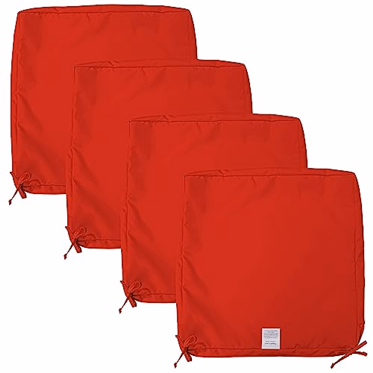 4Pcs Outdoor Patio Seat Cushion Back Pillow Replacement Covers,Fit for Patio Furniture Sectional Sofa Chair Conversation Set,Water-Resistant Fadeless Slipcover,20Lx18Wx4H Inch,Red-Cover Only