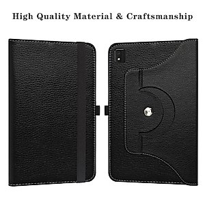 JRTAL Compatible with TCL Tab Pro 5G Case/TCL TABMAX 10.4 Case,360 Degree Rotation Stand Premium PU Cover for 10.36" TCL Tab Pro 5G TCL-9198S/TCL TABMAX 10.4 9296Q(Not fit TCL Tab 10 5G 9183),Black