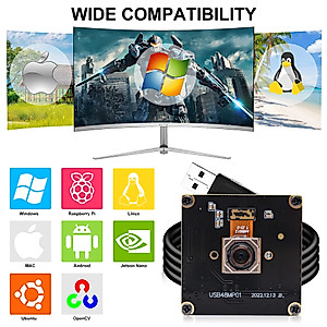 SVPRO USB Camera Module Autofocus 48MP Industrial Board Camera 8000x6000 High Definition Camera for Altimeter, Automatic Focusing UVC Plug and Play Camera for Machine Vision