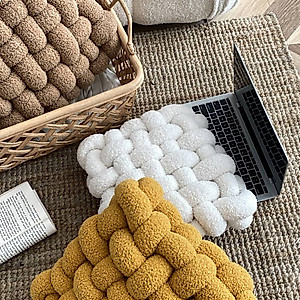 MOJUN Knot Throw Pillow Square Plush Stuffed Throw Pillow Home Decoration Cushion Home Office Sofa Garden Car Decor Pillows for Kids Room Bedroom Living Room, Navy Blue