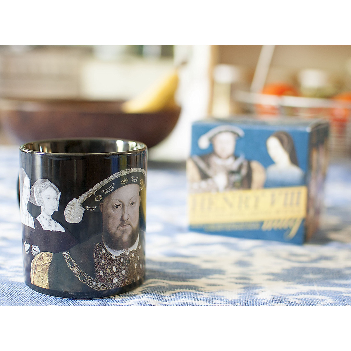 Henry VIII Disappearing Coffee Mug - Add Hot Water and Watch Henry's Wives Disappear - Comes in a Fun Gift Box - by The Unemployed Philosophers Guild, 10Fl oz