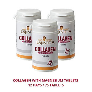 Ana Maria Lajusticia - High Absorption Hydroliezd Collagen Pills with Magnesium. Healthy Skin, Nails, Hair and Ligaments. Natural Supplement, 75 Tablets.