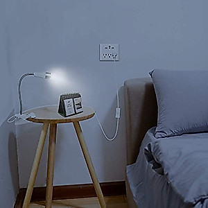 E26/E27 Clip Desk Lamp Holder,2 Pack Flexible Neck Light Bulb Socket,LED Table Light Adapter with On/Off Switch,6.8ft Cable Lighting Fixture,Reading Light Plant Grow Light with Adjustable Gooseneck