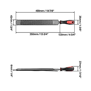 QWORK 14" Farrier Rasp File Double-Sided Hoof File, Farrier Hoof Rasp with Rubber Handle, Goat Rasp Pig Hoof File, Horse Equine Rasp Hoof, Horse Hooves and Pig Hooves, Improved Precision Edges