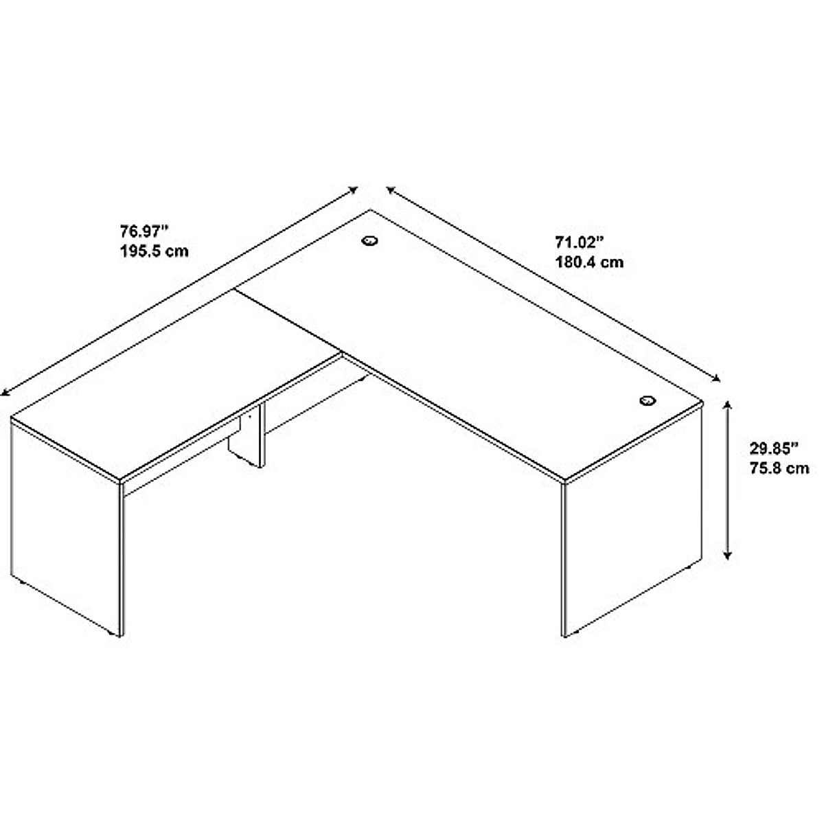 Bush Business Furniture SRE032MR Desk Shell, Mocha Cherry