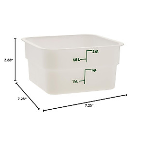 Cambro 2SFSP148 White Poly 2 Qt CamSquare Container