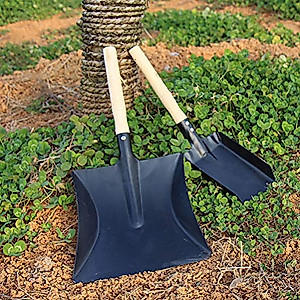 Yardwe Metal Dustpan, BBQ Grill Ash Pan Carbon Steel Ash Coal Fireplace Shovel Charcoal Grill Accessories Garden Hand Tools 1PCS (Large Shovel)