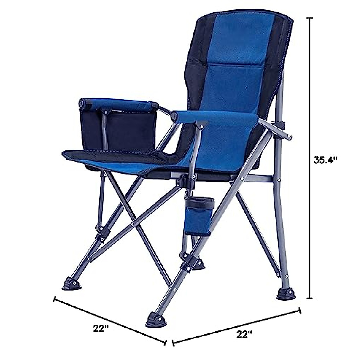 Camping Chairs for Adults,Portable Folding Lawn Chair for Outside,Heavy Duty Camping Chair Support up to 330lbs,Collapsible Outdoor Beach Chair with Cup Holder(Blue)